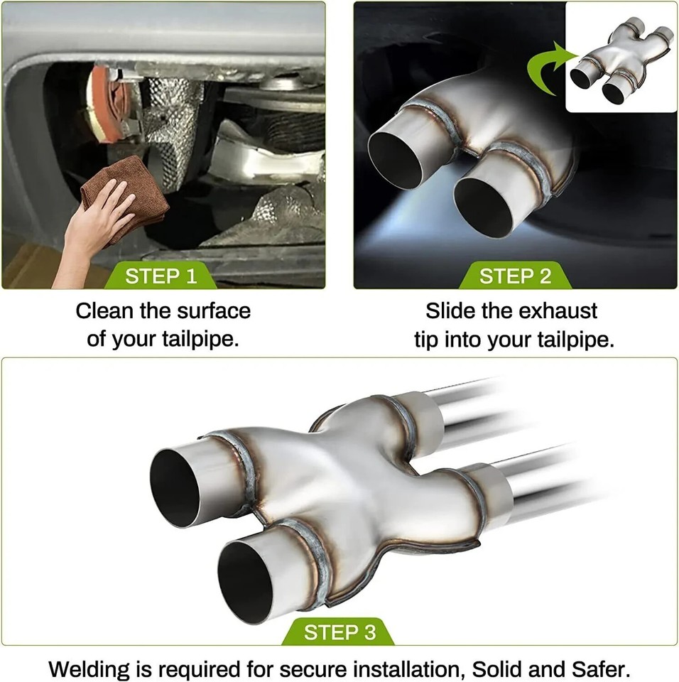 2.5" X-pipe Universal exhaust pipe 304 stainless steel | eBay