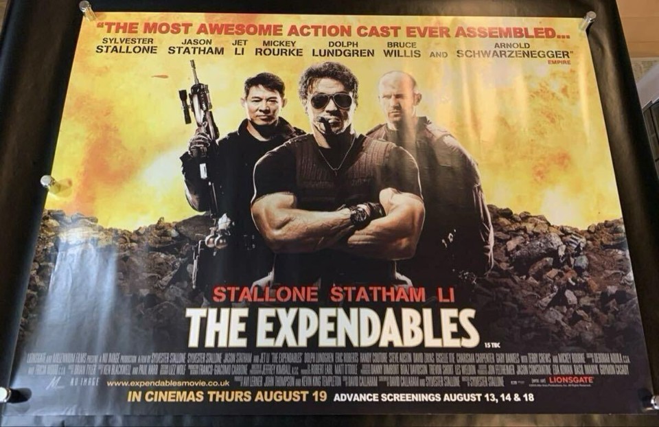 The Expendables original UK double sided movie poster featuring ...