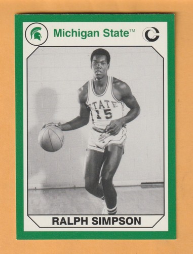 Ralph Simpson Michigan State Spartans 1990 Card #170 Detroit Pershing ...