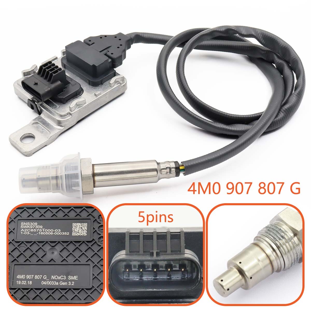 NOX Sensor 4M0907807R 4M0907807AQ 4M0907807AK 4M0907807G 4M0907807AF ...