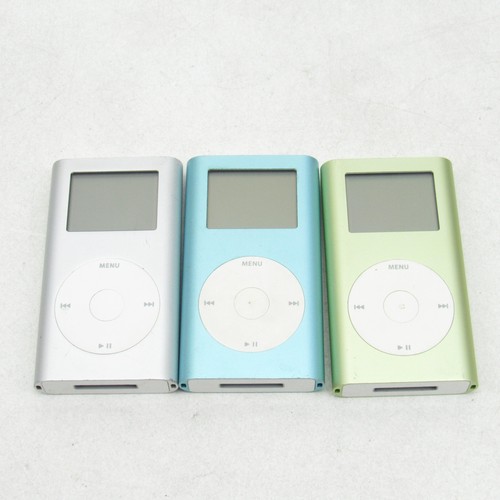 Lot of 3 Apple iPod mini 1st gen 4GB Silver Blue Green MP3 | eBay