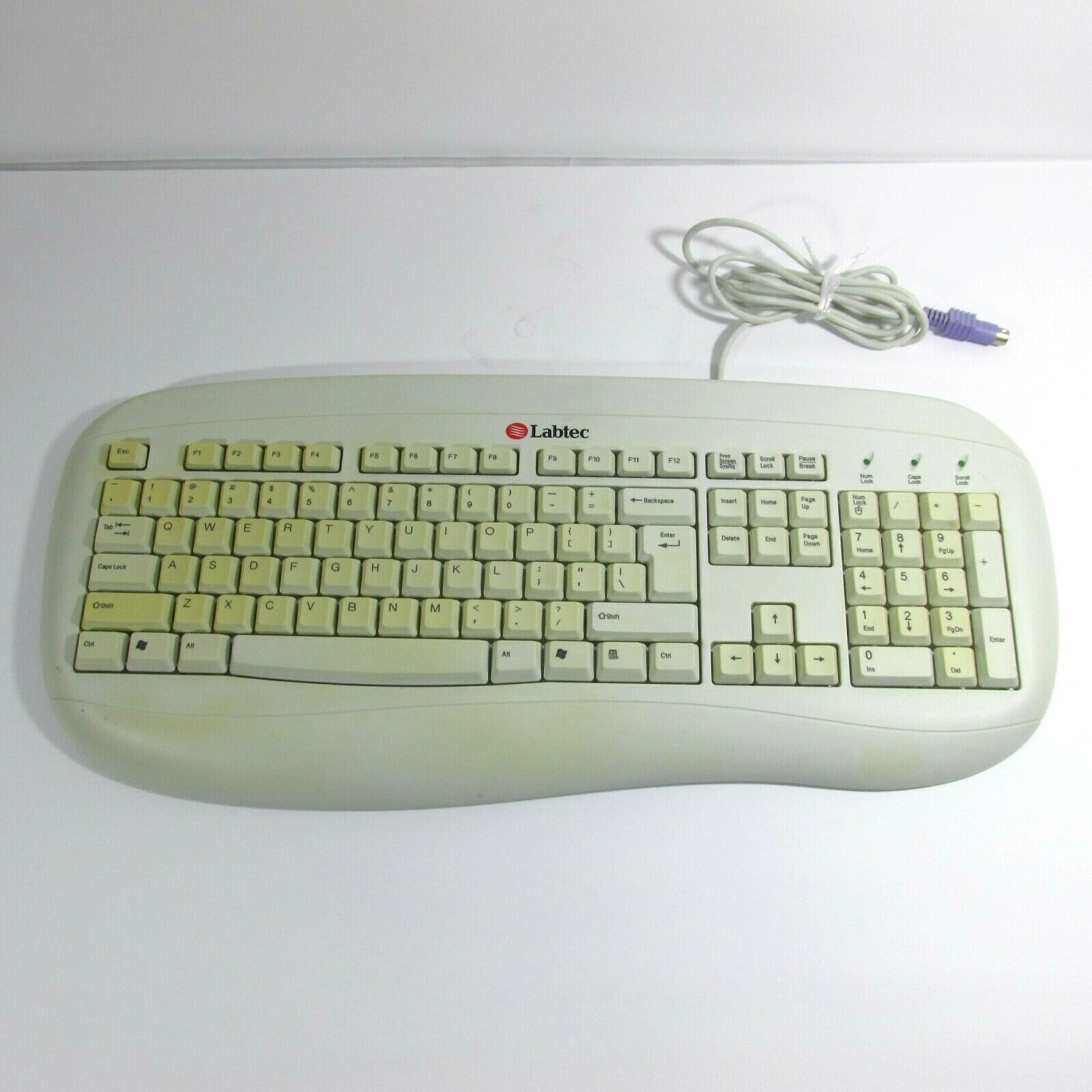 Vintage Labtec Keyboard White MODEL Y-SM46 Tested | eBay
