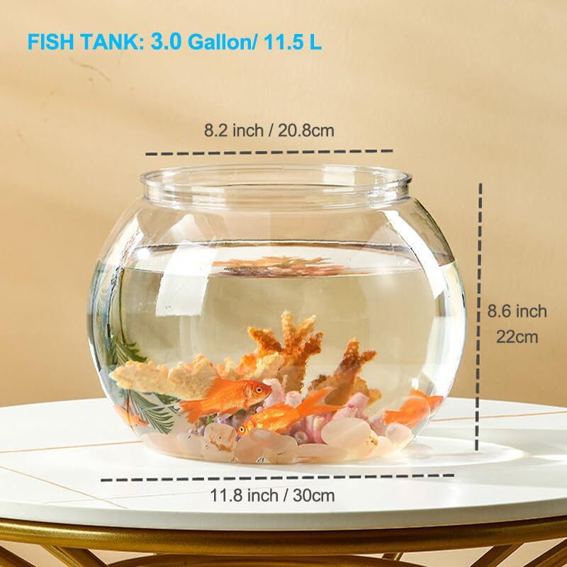 3 Gallon Plastic Fish Bowl Aquarium Fish Tank 11.5L | eBay