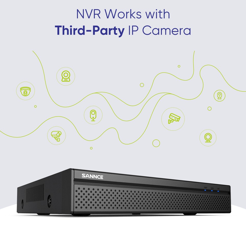SANNCE 8MP 8CH NVR 4K POE Security IP Camera System Two Way Audio ...