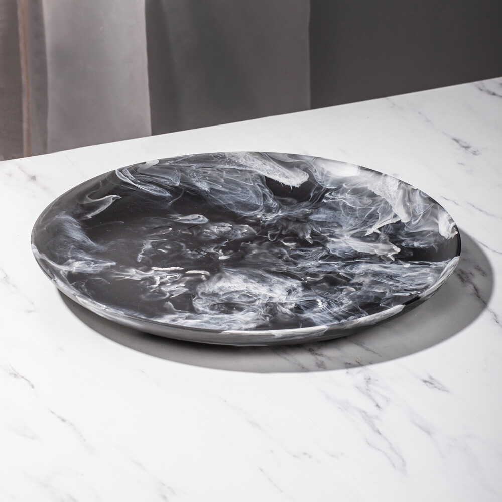 Tempa Marlow Storm 36cm Polyresin Serving Platter Food Plate Round ...