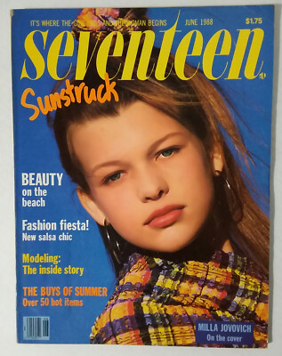 Seventeen Magazine (June 1988) Milla Jovovich cover (age 12!), Charlie ...