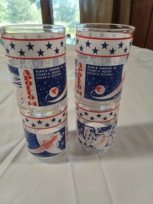 Libbey Apollo 14 Glass NASA Feb 5, 1971 USA Souvenir collector drinking ...