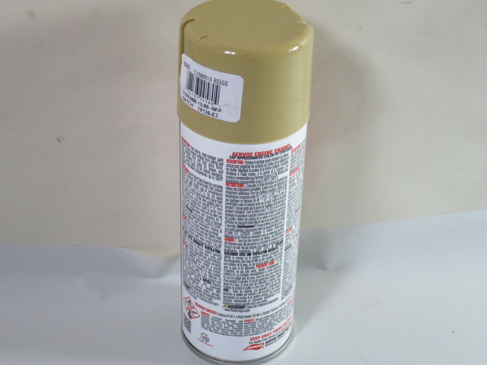 Aervoe 580 Engine Enamel Paint Cummins Beige 12 Oz Can Case of Six Cans ...