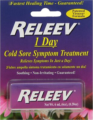 Releev Cold Sore Treatment 0.2 Ounce Fast Relief for Pain Itching ...