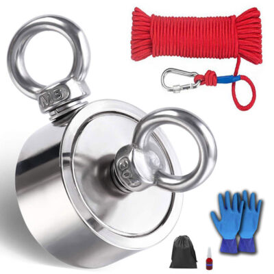 Fishing Magnet Kit Pull Force Strong Neodymium Up to 1300 Lbs ...
