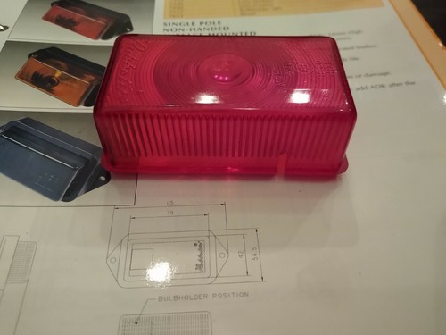 No. 7534 RED LIGHT LENS - FITS: RUBBOLITE MODEL 550 SIDE MARKER ...