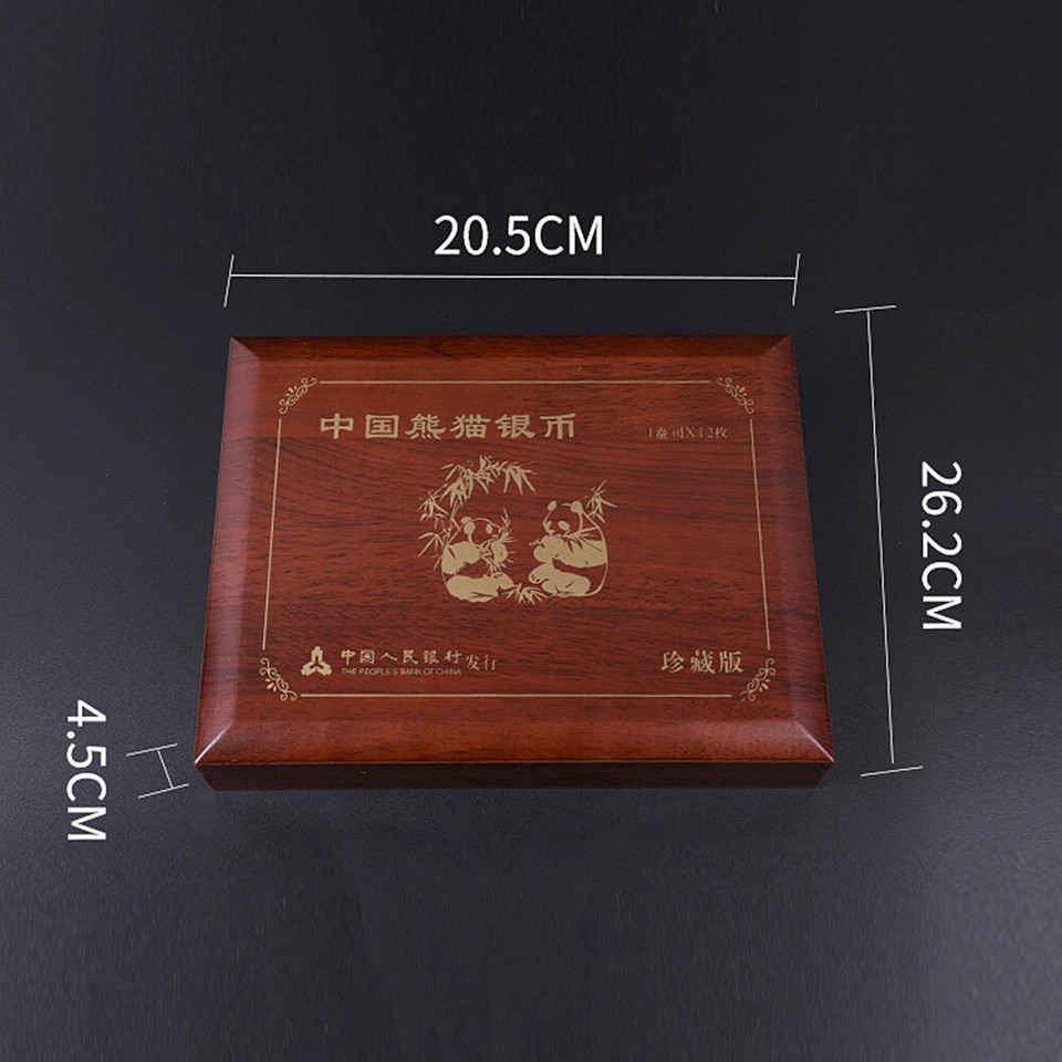 Panda Wooden Storage Case Display Box Holder for 12 Coin Collection ...