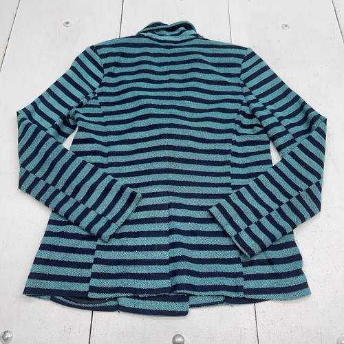 Maude Blue Stripe Knit Button Front Blazer Jacket Women's Size Large | eBay