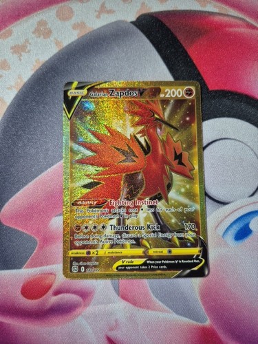 Pokémon TCG Galarian Zapdos V Brilliant Stars 182/172 Holo Secret Rare ...