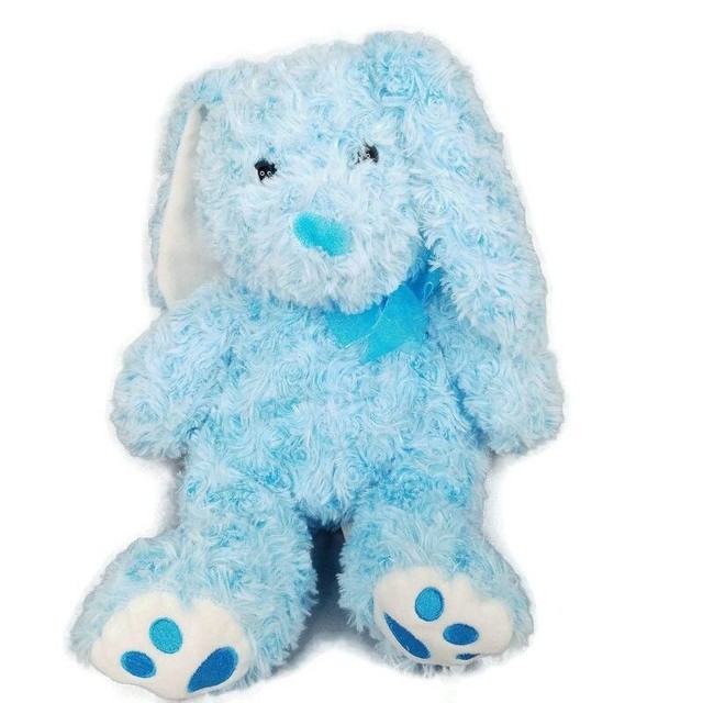 Hugfun Blue Swirly Bunny Rabbit 13in Soft Plush White Inner Ears Pad ...