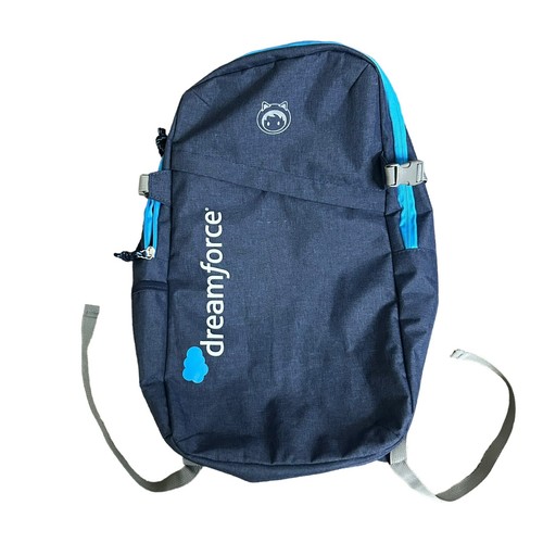 Salesforce Dreamforce Blue Laptop Backpack Cloud Logo Zippered Pockets ...