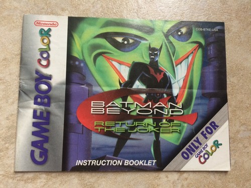Batman Beyond Return of the Joker Manual Nintendo Gameboy Color GBC ...