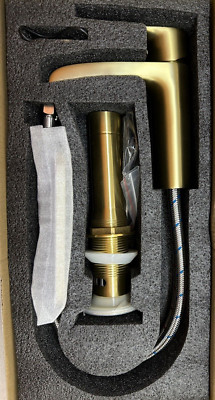 Generic Single Hole Single-Handle Bathroom Faucet in Brushed Gold ...