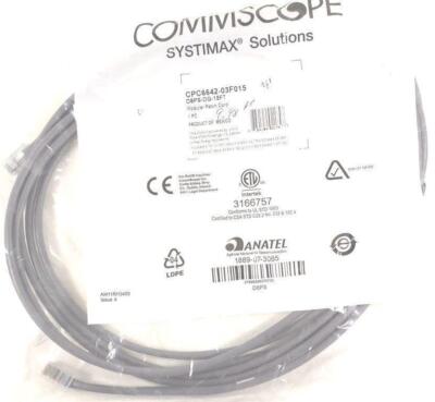 COMMSCOPE CPC6642-03F015 15FT. CAT5E MODULAR PATCH CORD GREY | eBay