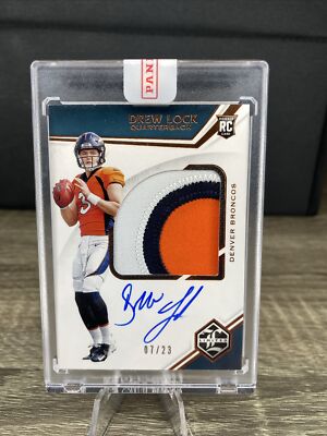 2019 Limited Drew Lock Gold Variation Rookie Patch Auto Autograph RC ...
