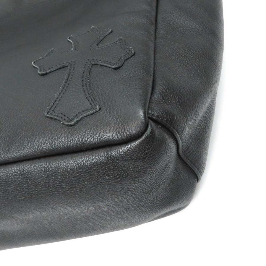 ys38 Chrome Hearts Cross Patch 4 Pocket Leather Tote Bag Unisex Black ...