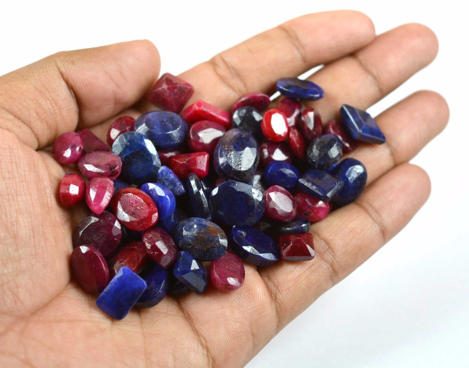 100-1000 Ct. Natural Mix Shape Ruby & Sapphire Gemstone Wholesale Lot ...