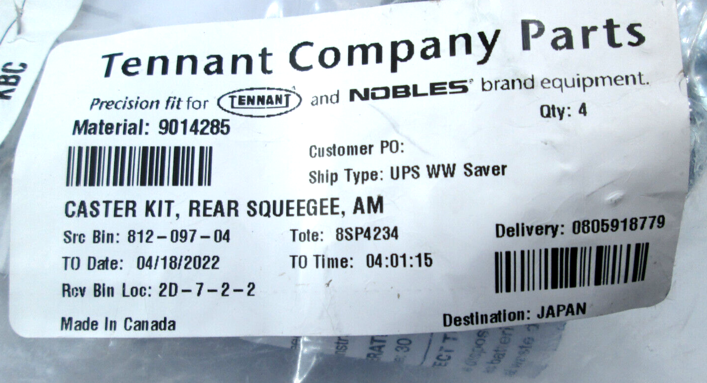 Tennant+Precision+Fit+Caster+Kit+3+-+3%2F8+Part+No.+9014285+Rear ...