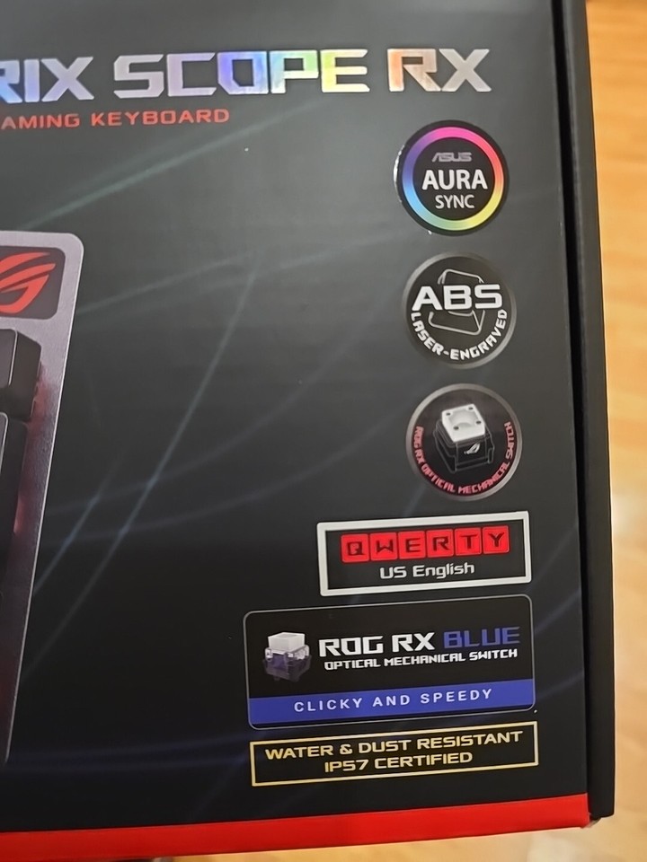 ASUS ROG Strix Scope RX Gaming Keyboard -Blue Switch | eBay