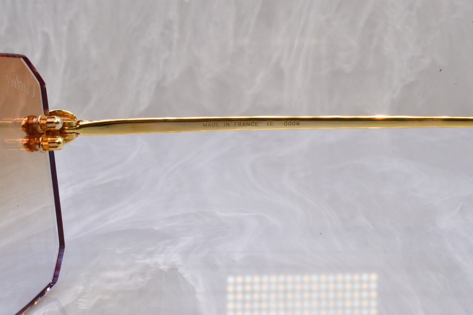 Cartier vintage y2k rimless 18k 750 solid gold sunglasses glasses Grain ...