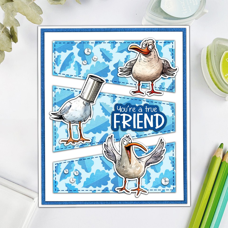 Silly Seagull True Friend Metal Cutting Dies Clear Stamps Scrapbooking ...
