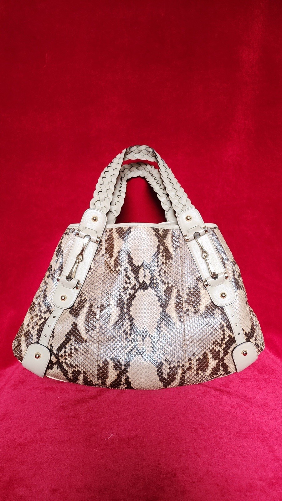 Gucci Pelham Medium Beige Python Shoulder Bag Retail $3750 | eBay