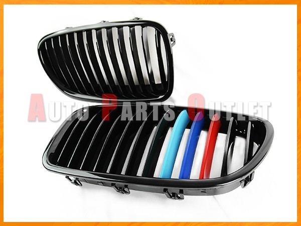 Gloss Black Front M Tri Color Grille For 2011-2016 BMW F10 5-Series ...