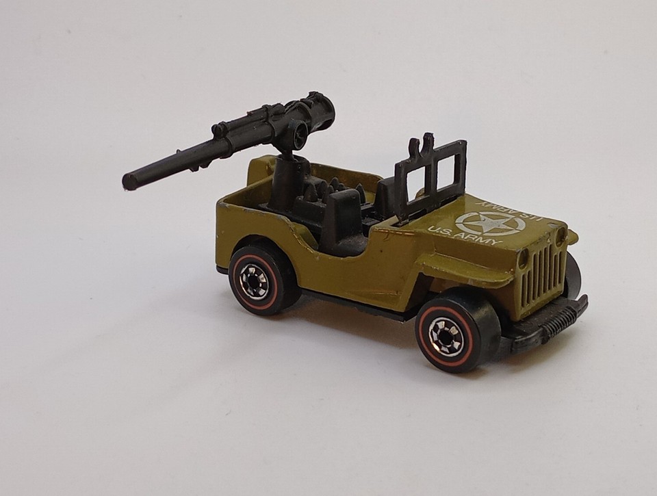 Vtg. 1970 Hot Wheels Redlines Gun Slinger US Army Jeep Hong Kong NICE ...