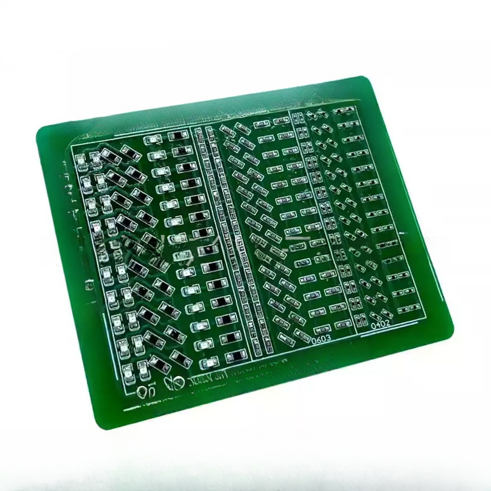 FOR SMD 0805 0603 0402 Soldering Kit with Red LEDs and Resistors on PCB ...