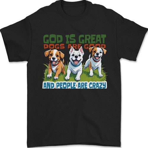Chiens God Is Super Christian Christianisme Jésus T-Shirt 100% en Coton ...