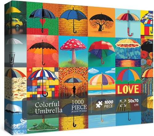 Colorful Umbrella Puzzles 1000 Piece for Adults, Art Jigsaw Puzzles ...