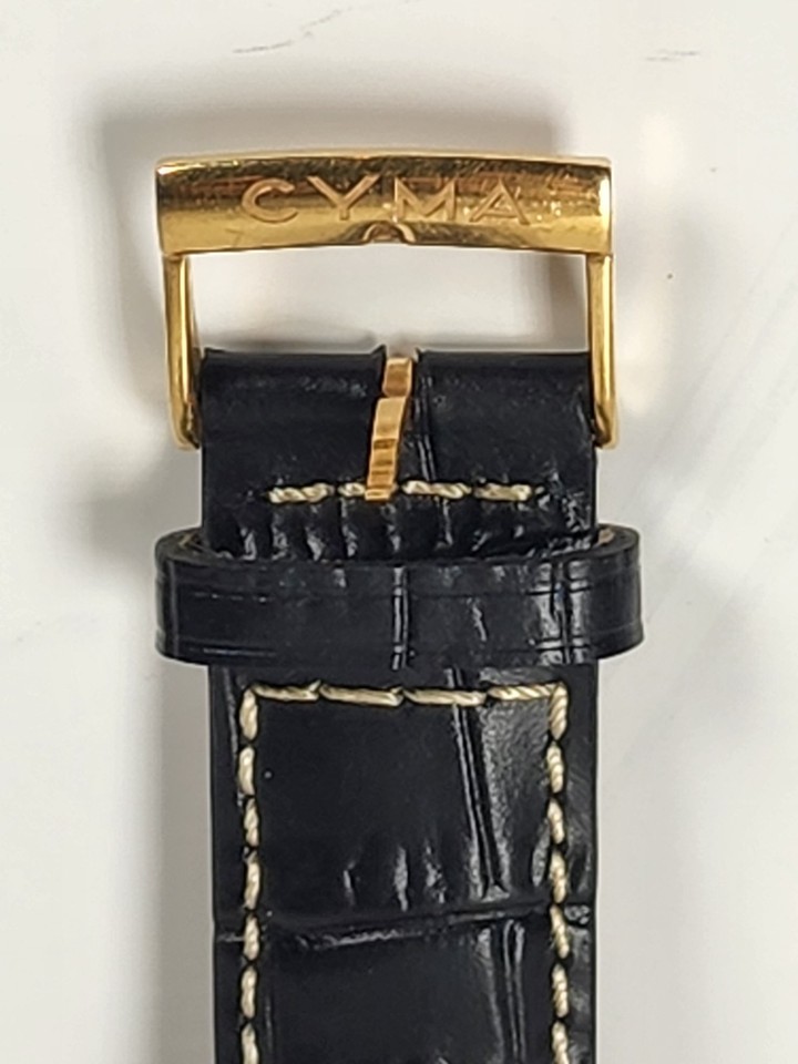 Cyma Men's 14k Solid Gold Rectangular Tank Watch & Date Display Superb ...