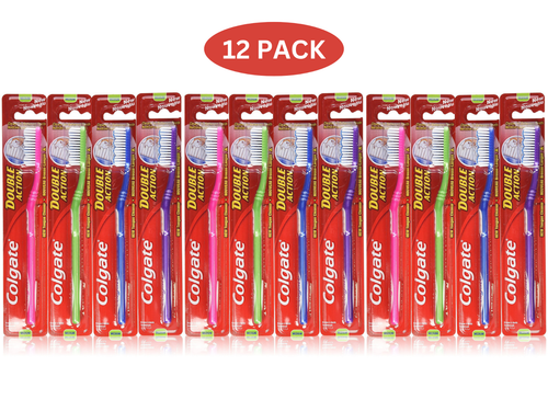 COLGATE Double Action Toothbrush Medium Multi Colored (pack of 12) | eBay