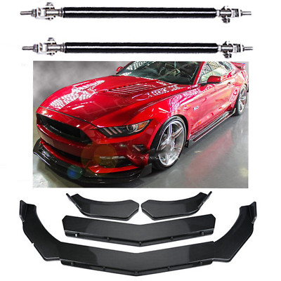 For Ford Mustang Carbon Fiber Front Bumper Lips Spoiler Body Kit ...