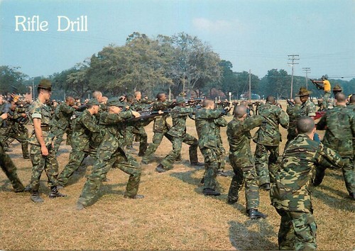 Postcard Rifle Drill Marine Corps Recruit Depot, Parris Island, South ...