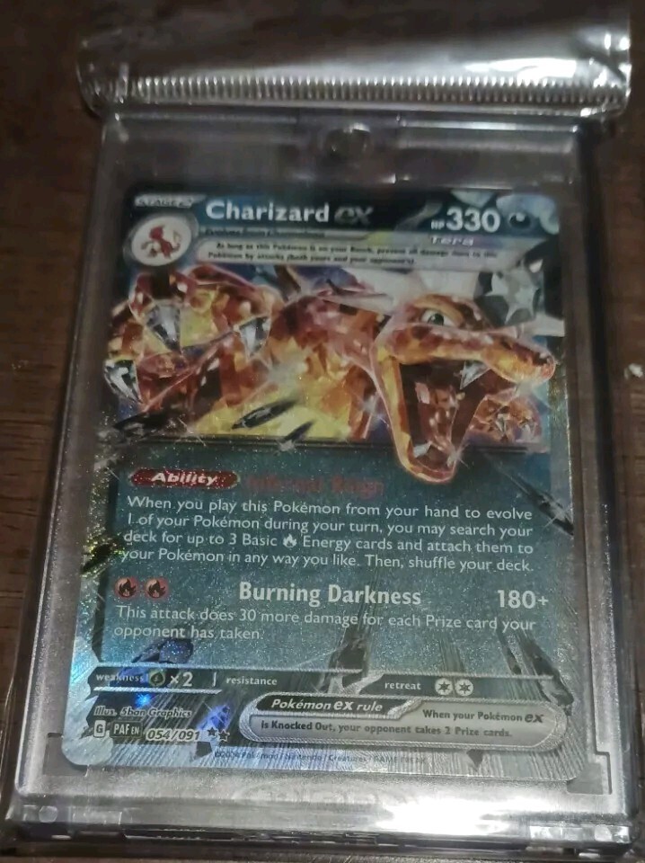 Pokémon TCG Charizard EX 054/091 Ultra Rare Full Art Paldean Fates Nm ...