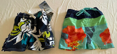 Okanu Toddler Baby Boy Tropical Floral Pattern Swim Trunks Size 2T (2 ...