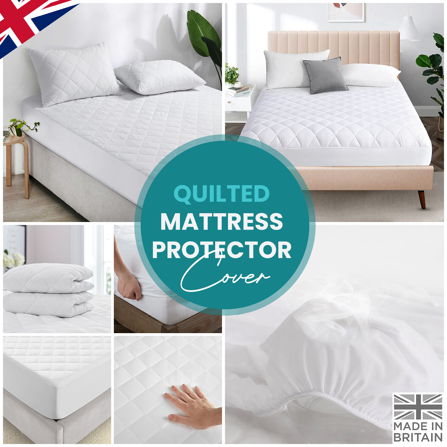EXTRA DEEP QUILTED MATRESS MATTRESS PROTECTOR FITTED BED COVER ALL ...