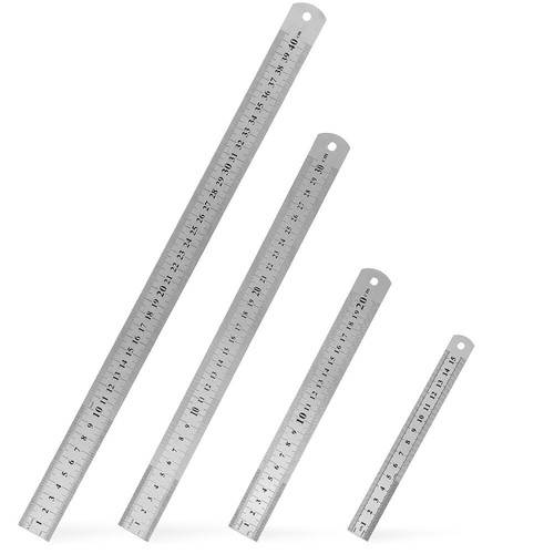 4 Pcs Scale Steel Ruler Set Metal Precision Measuring Tool Office | eBay UK