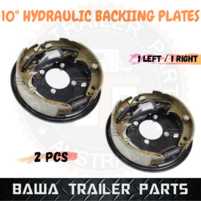 2x 10" Hydraulic Drum Brake Backing Plates Hub Drum brake shoes Trailer ...