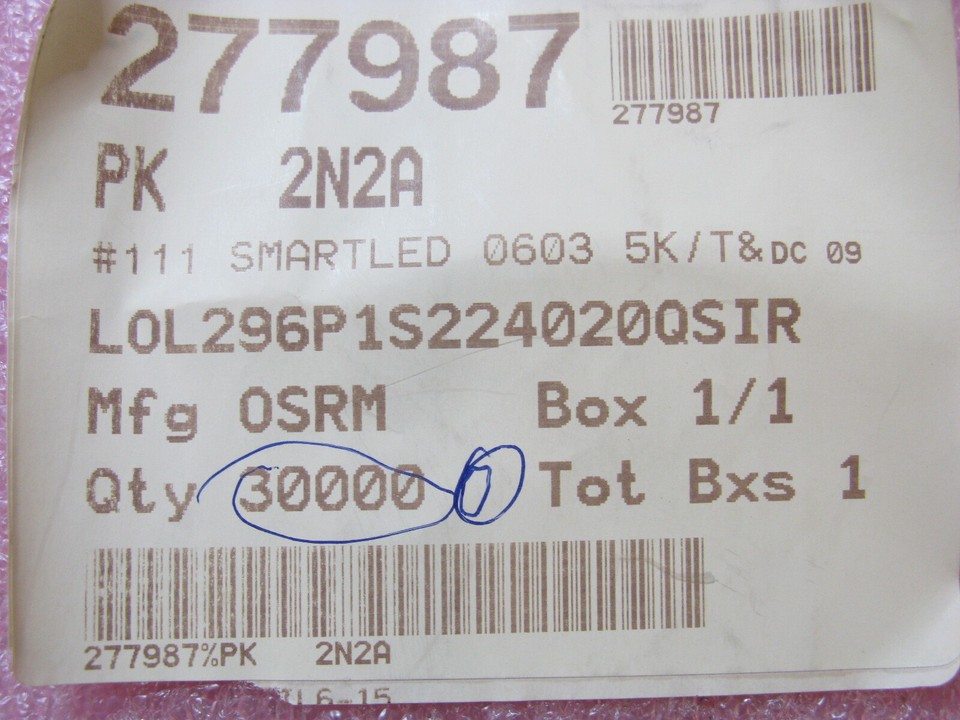 5000 PCS OSRAM LO L296-P2-4-0-20 LED Uni-Color Orange 610nm 2-Pin SMT ...