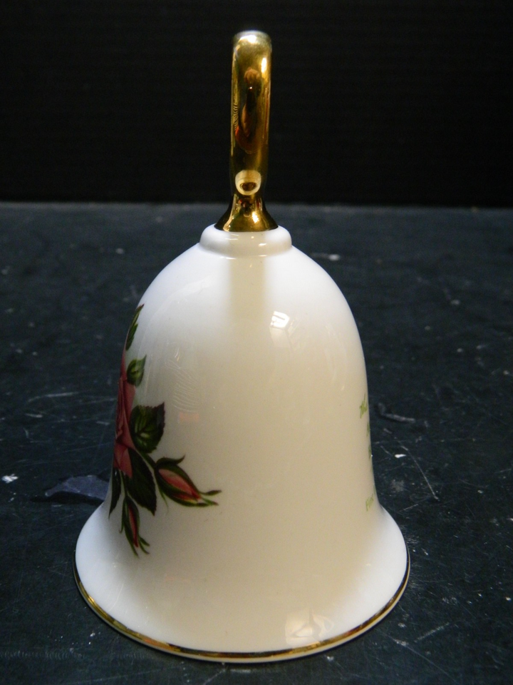 Vintage Danbury Mint American Rose Collection Mischief Rose Bell 4.25 ...