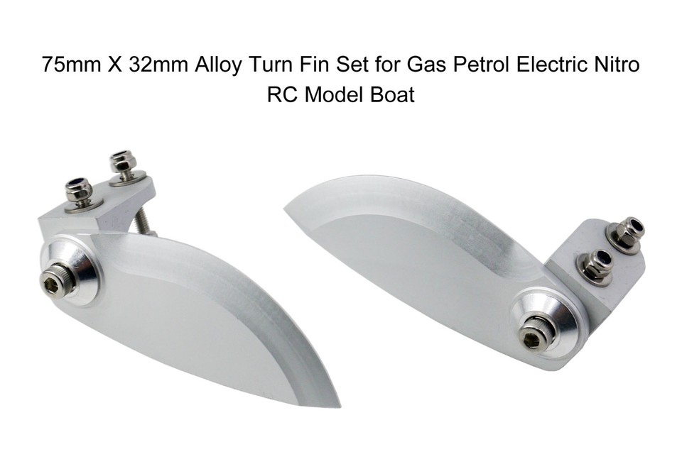 57mm X 50mm Trim Tab & 75mm X 32mm Turn Fin for Gas Electric Nitro RC ...