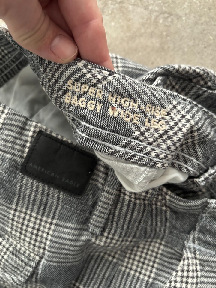 American Eagle 4L Long Tall Super High Rise Waist Baggy Fit Wide Leg ...