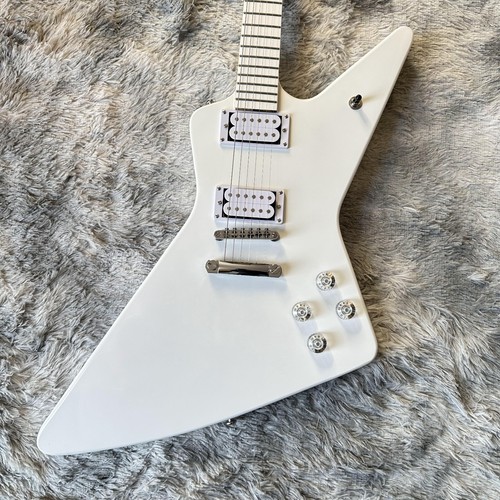 Custom white Explorer electric guitar SS pickups maple neck mahogany ...
